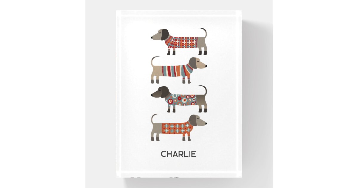 Dachshund Sausage Dog Personalized Paperweight | Zazzle