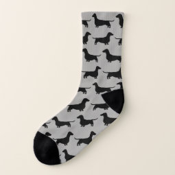 Dachshund Silhouettes Pattern Wiener Dog Lover's Socks | Zazzle