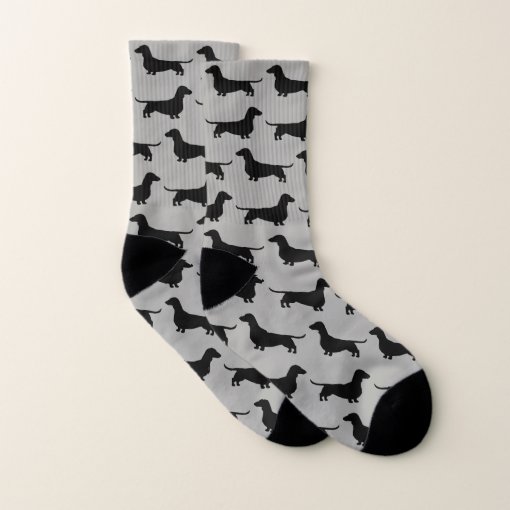 Dachshund Silhouettes Pattern Wiener Dog Lover's Socks | Zazzle