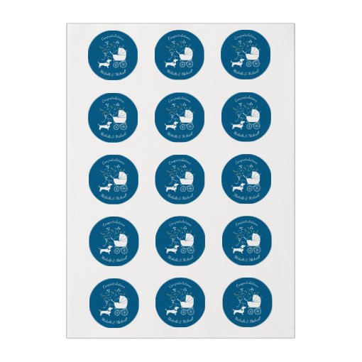 Dachshund Wiener Dog Baby Shower Blue Boy Edible Frosting Rounds | Zazzle