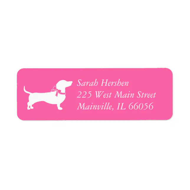 Dachshund Wiener Dog Baby Shower Pink Girl Label | Zazzle