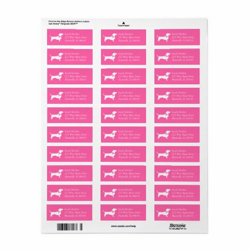 Dachshund Wiener Dog Baby Shower Pink Girl Label | Zazzle