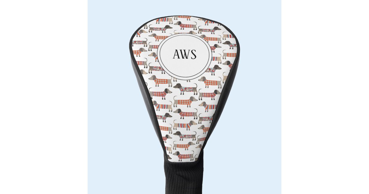 Dachshund Wiener Sausage Dog Monogram Golf Head Cover | Zazzle