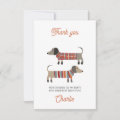 Dachshund Wiener Sausage Dog Personalized Party Thank You Card | Zazzle