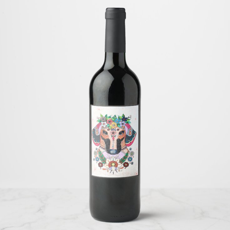 Dachshund Wine Bottle Label | Zazzle