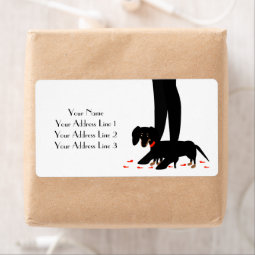 Dachshund with Red Hearts Address Labels | Zazzle