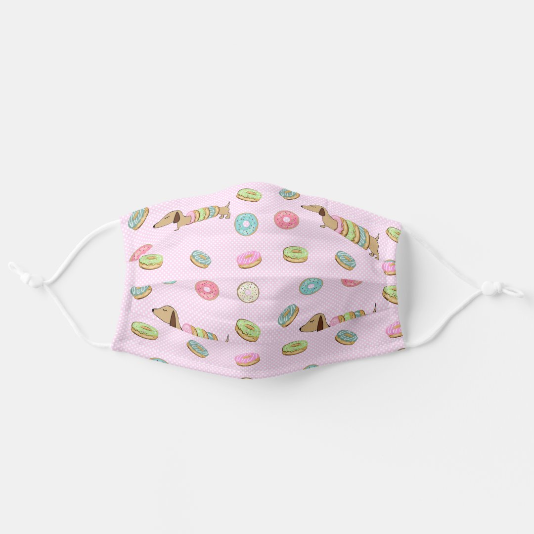 Dachshunds and Donuts - Wiener Dog Mom Fun Adult Cloth Face Mask | Zazzle