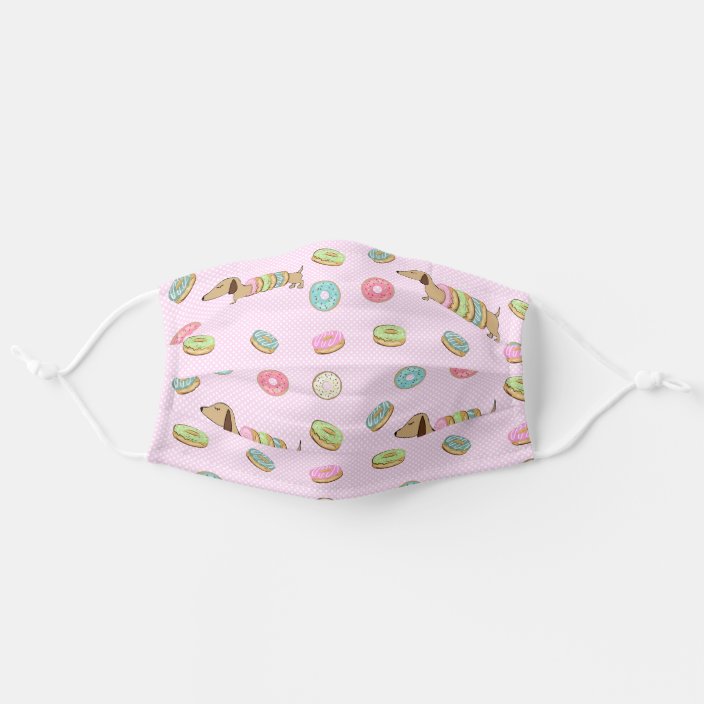 Dachshunds and Donuts - Wiener Dog Mom Fun Adult Cloth Face Mask ...