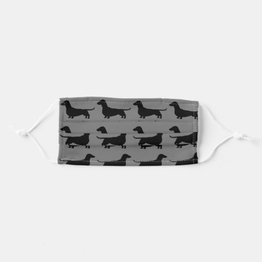 Dachshunds | Wiener Dog Silhouettes Black and Grey Adult Cloth Face ...