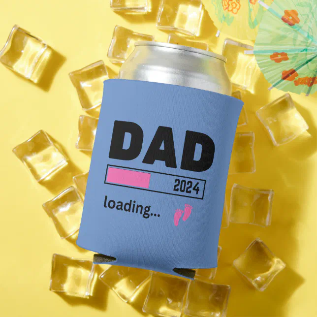 dad 2024 loading it's a girl baby Pregnancy Can Cooler | Zazzle
