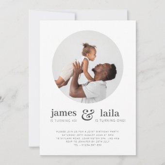 Dad and Child - Photo Joint Birthday Invitation | Zazzle