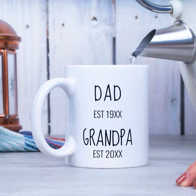 Dad and New Grandpa EST 20XX Mug | Zazzle
