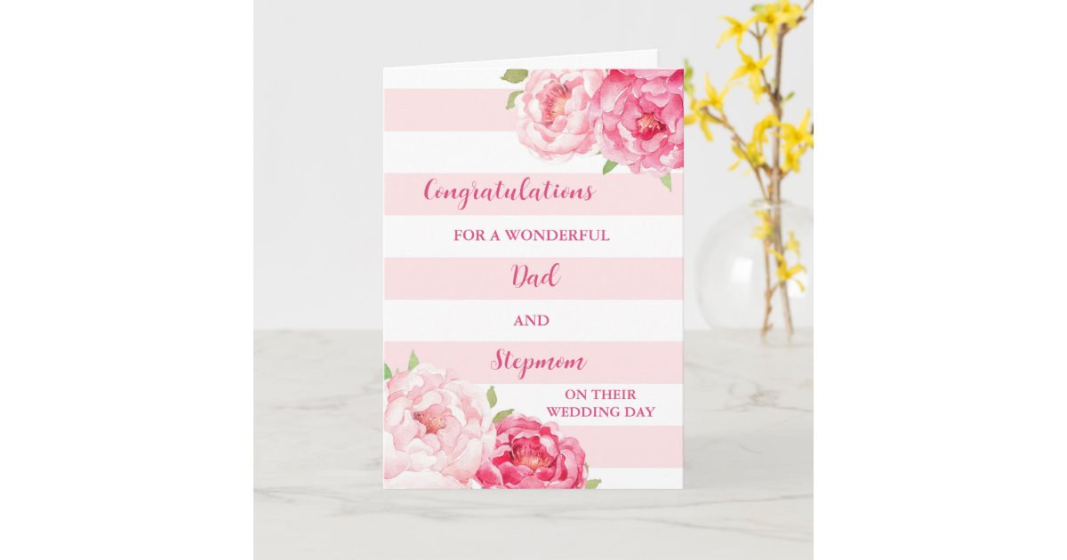 Dad and Stepmom Wedding Day Congratulations Card | Zazzle
