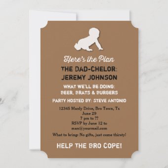 Dad-chelor, Dadchelor, Party Invitation, Manly Man Invitation | Zazzle