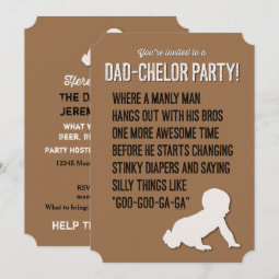 Dad-chelor, Dadchelor, Party Invitation, Manly Man Invitation | Zazzle