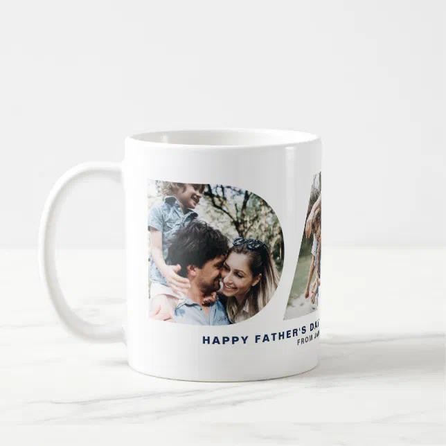 DAD Cutout Photo Collage Happy Father's Day Mug | Zazzle