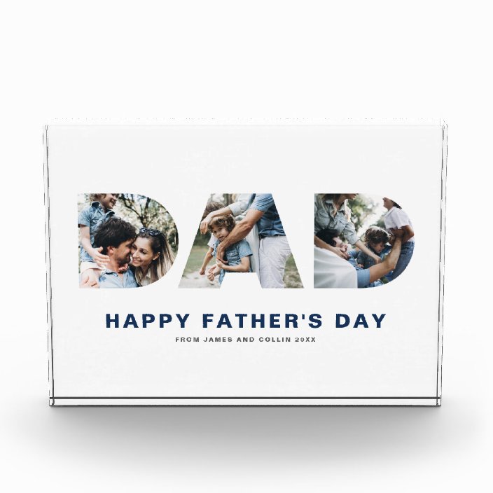 DAD Cutout Photo Happy Father's Day Photo Block | Zazzle.com