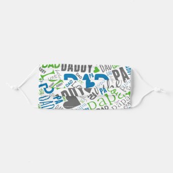 Dad Daddy Father Word Art Typo Cloud Colorful Adult Cloth Face Mask ...