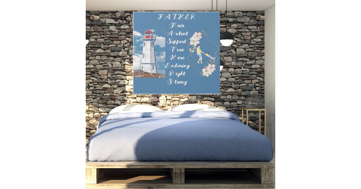 Dad Daughter Bonding Lighthouse Father's Day Quote Gallery Wrap | Zazzle