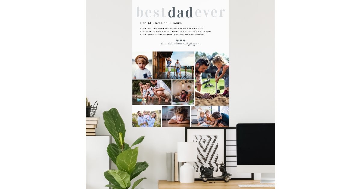 Dad Definition | 8 Photo Personalized Poster | Zazzle