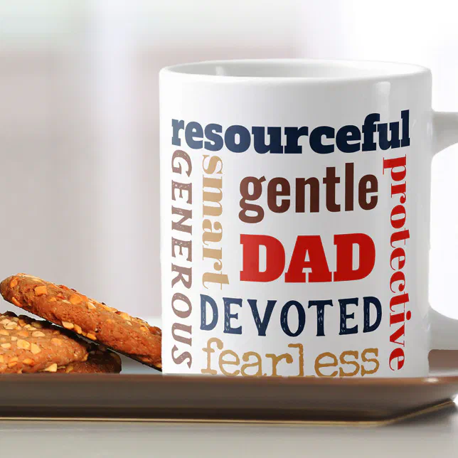 Dad Definition Word Cloud Multi Color Typography Giant Coffee Mug | Zazzle