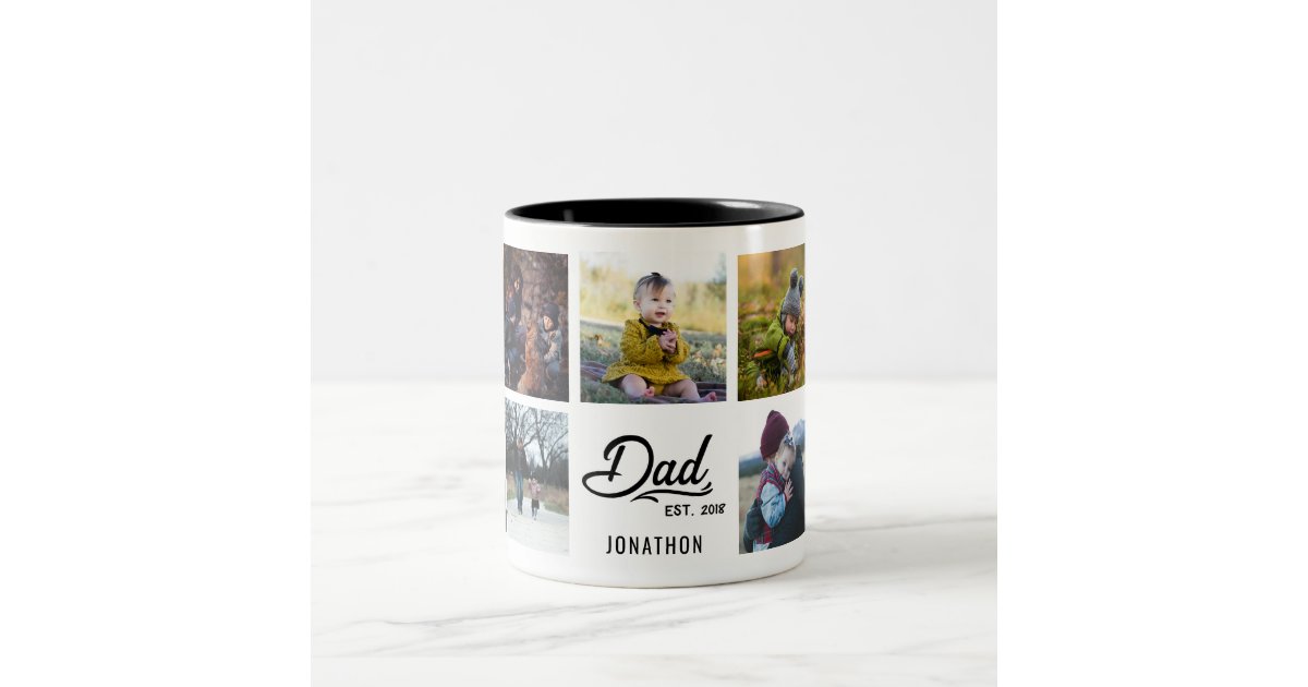 Dad Est. 2018 Custom Photo Mug | Zazzle