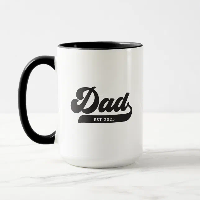 Dad Established Retro Style Father's Day Mug | Zazzle