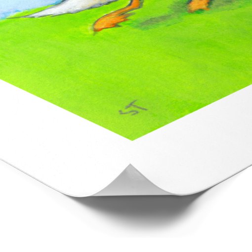 Dad - Father daddy duck baby in wagon cute fun art Poster | Zazzle