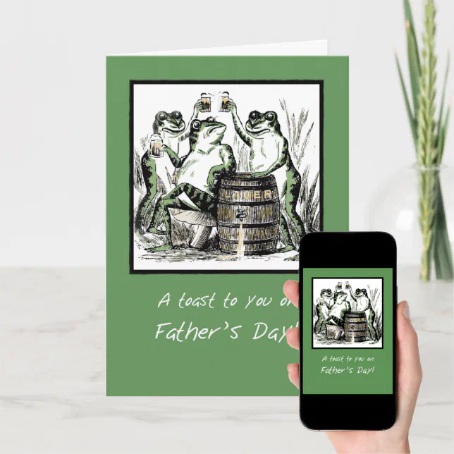 Dad, Father’s Day Funny Frogs Toasting with Beer Card | Zazzle