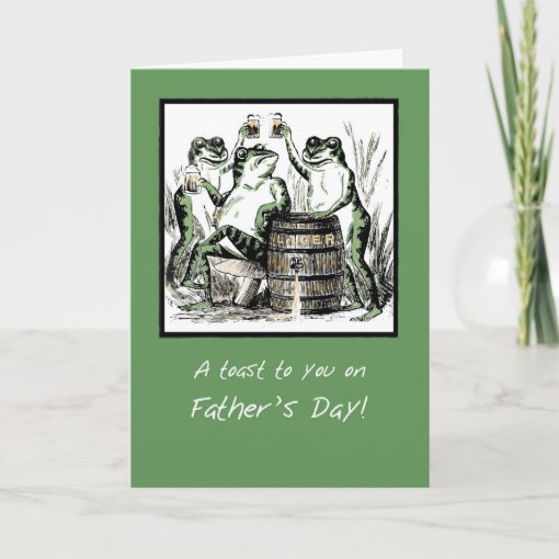 Dad, Father’s Day Funny Frogs Toasting with Beer Card | Zazzle
