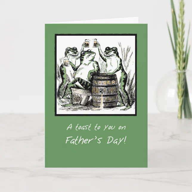 Dad, Father’s Day Funny Frogs Toasting with Beer Card | Zazzle