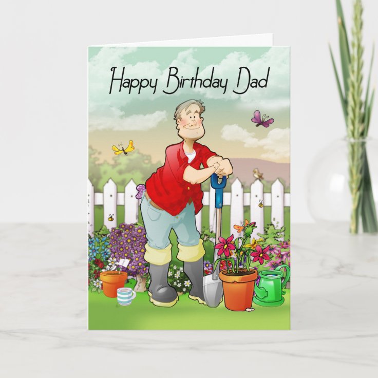 dad gardener birthday greeting card | Zazzle