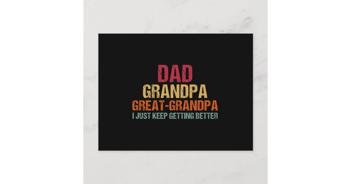 Dad Grandpa Great Grandpa Fathers Day Postcard | Zazzle