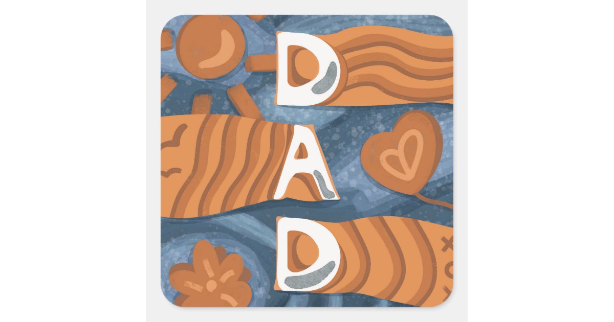 Dad - Happy Father’s Day Square Sticker | Zazzle