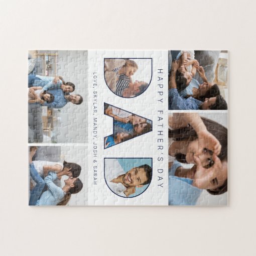 Dad Happy Father's Day Photo Collage Jigsaw Puzzle | Zazzle