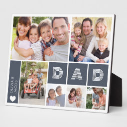 Dad Heart Photo Collage Father's Day Plaque | Zazzle
