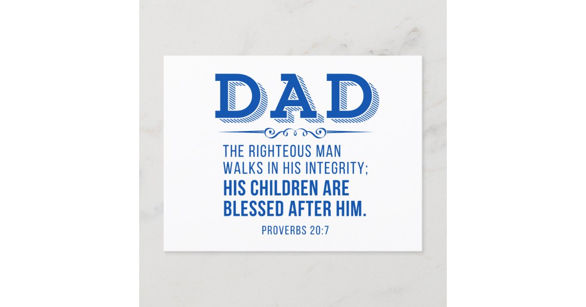 Dad - His children are blessed Christian Fathers Holiday Postcard | Zazzle