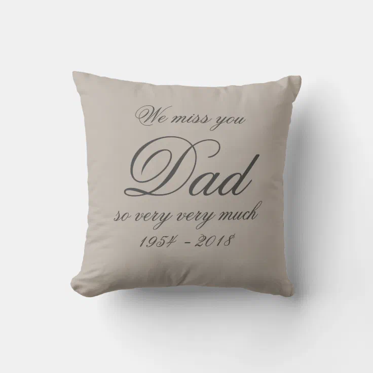 Dad In loving memory personalized memorial pillow | Zazzle
