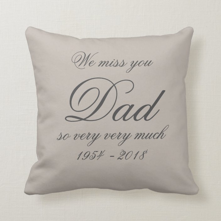Dad In loving memory personalized memorial pillow | Zazzle.com