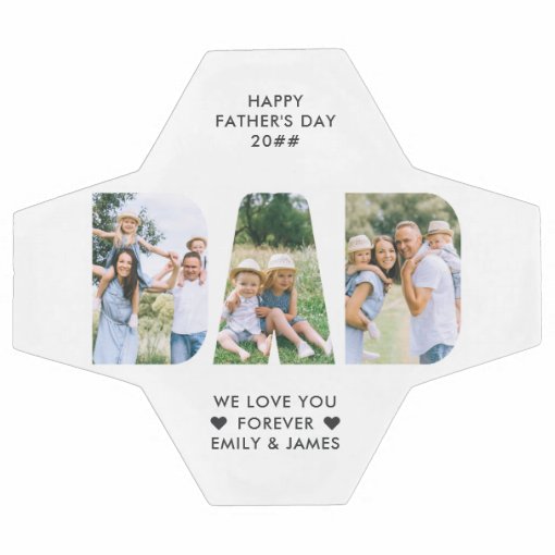 DAD Letter Cutout Photo Collage Custom Text Soccer Ball | Zazzle