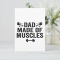 Dad Made of Muscles Funny Fitness Father Gift Thank You Card | Zazzle
