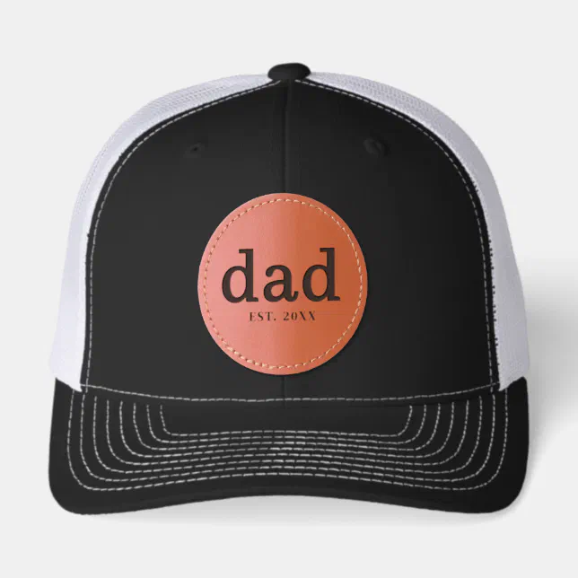 Dad Personalized Father Leather Patch Hat | Zazzle