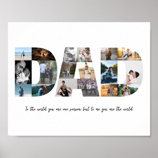 Dad Photo Collage 18 Pictures Poster | Zazzle