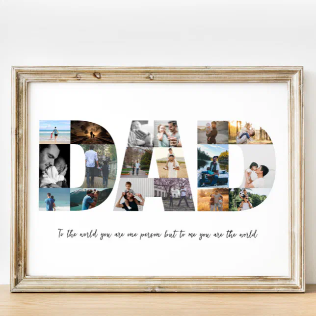 Dad Photo Collage 18 Pictures Poster | Zazzle