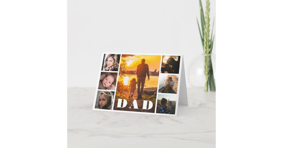 Dad Photo Collage Father's Day Card | Zazzle