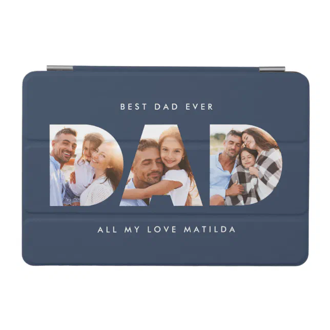 Dad photo modern typography child gift iPad mini cover | Zazzle