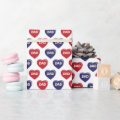 Dad Red Blue Heart Birthday Father's Day Wrapping Paper | Zazzle