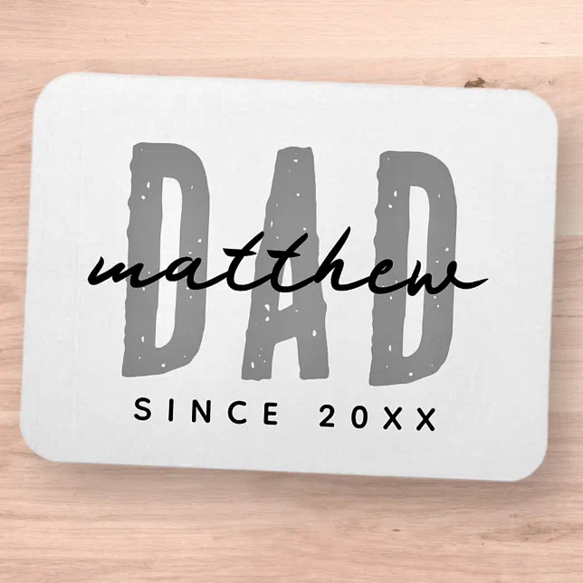 Dad Since 20XX Modern Simple Preppy Magnet | Zazzle