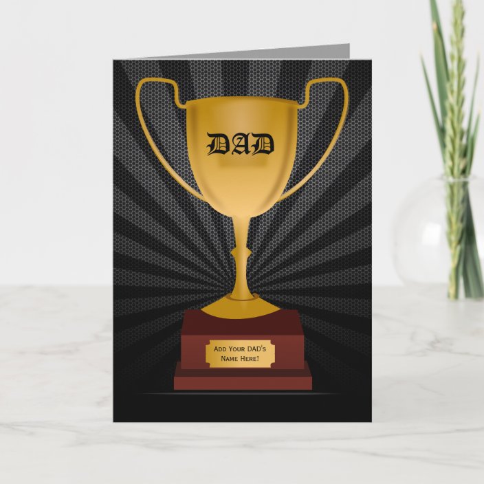 Dad Trophy Award, Father's Day Card | Zazzle.com