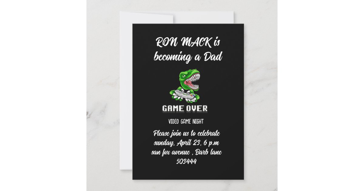 dad video game night dadchelor party invitation | Zazzle